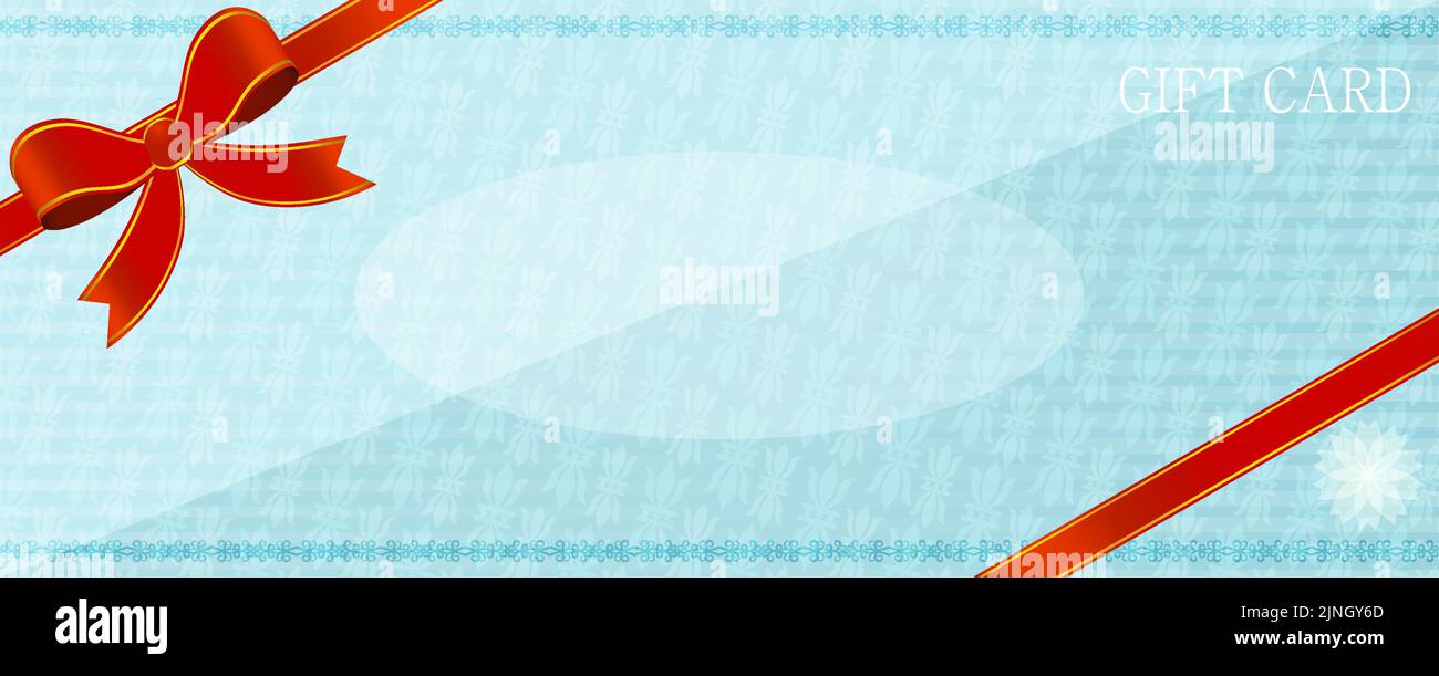 Illustration of blue gift card with wrapping ribbon Vector illustration ...