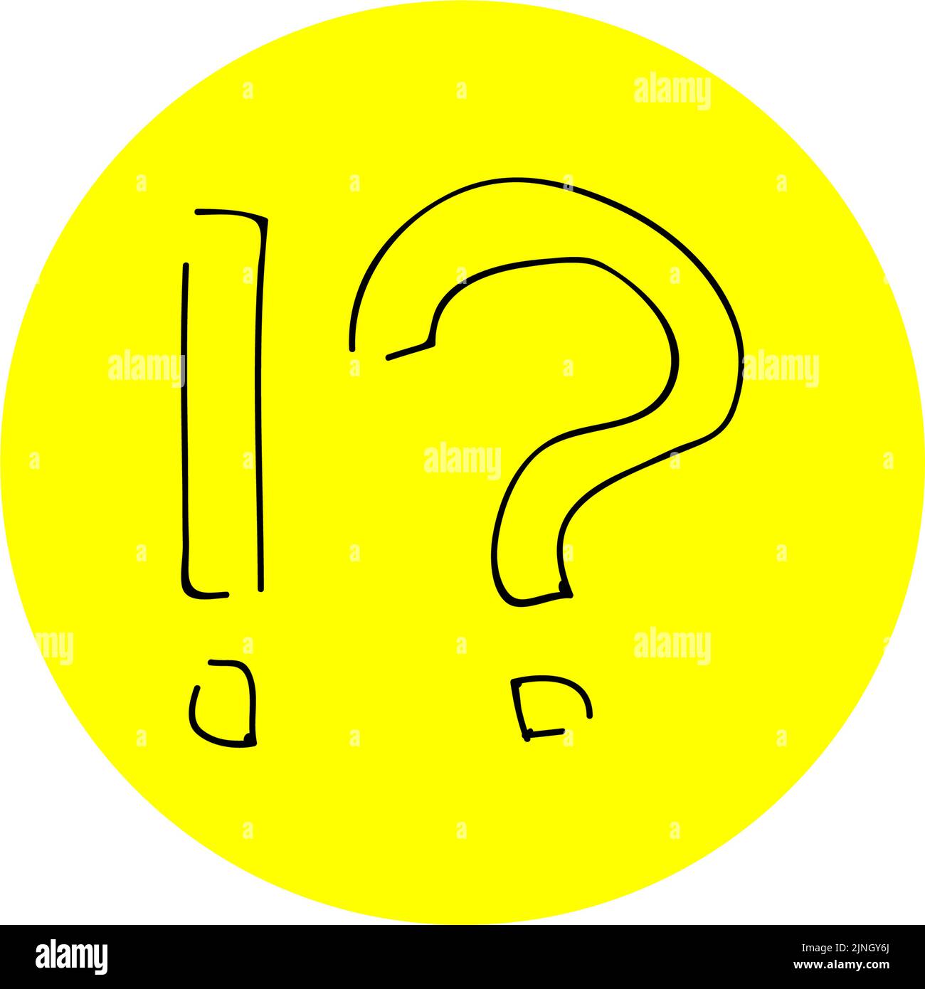 Handwritten simple icon illustration: surprised mark Stock Vector Image ...