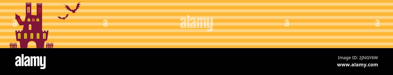 Halloween illustration of old castle banner without logo Vector ...