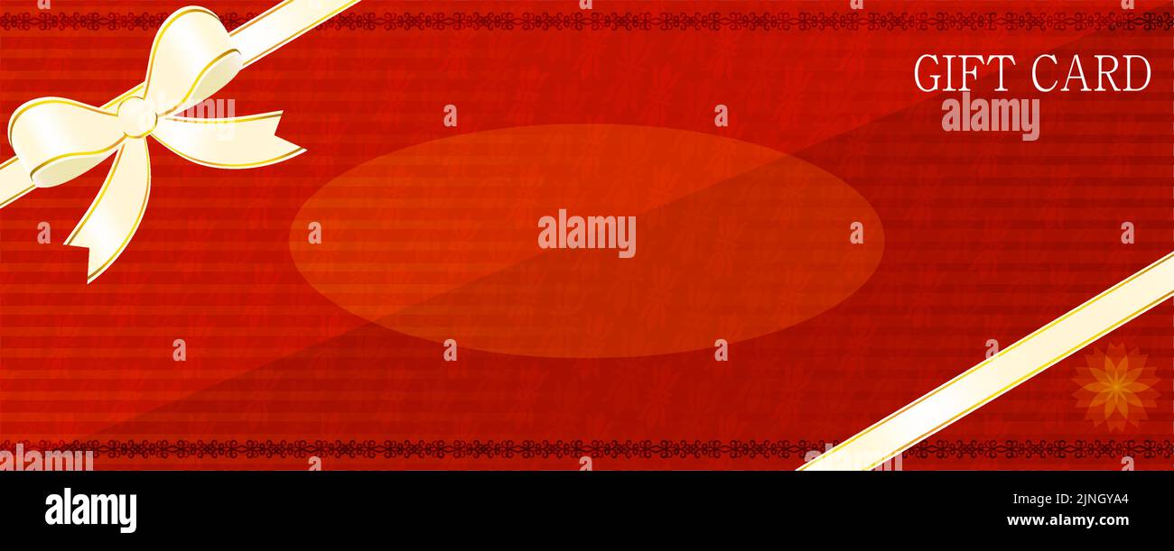 Illustration of red gift card with wrapping ribbon Vector illustration ...