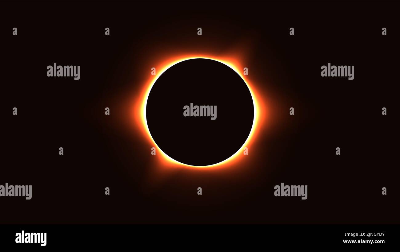 Vector illustration of the Moon blocking the Sun and creating a solar ...