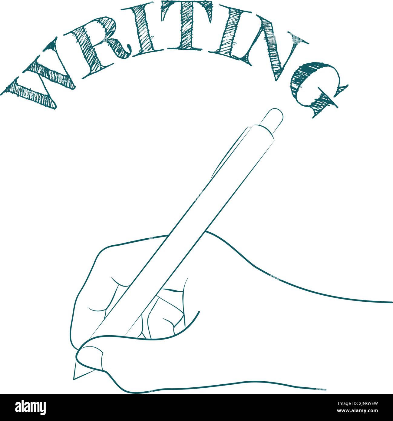 Hand sign icon, right hand writing letters with pen Vector illustration ...