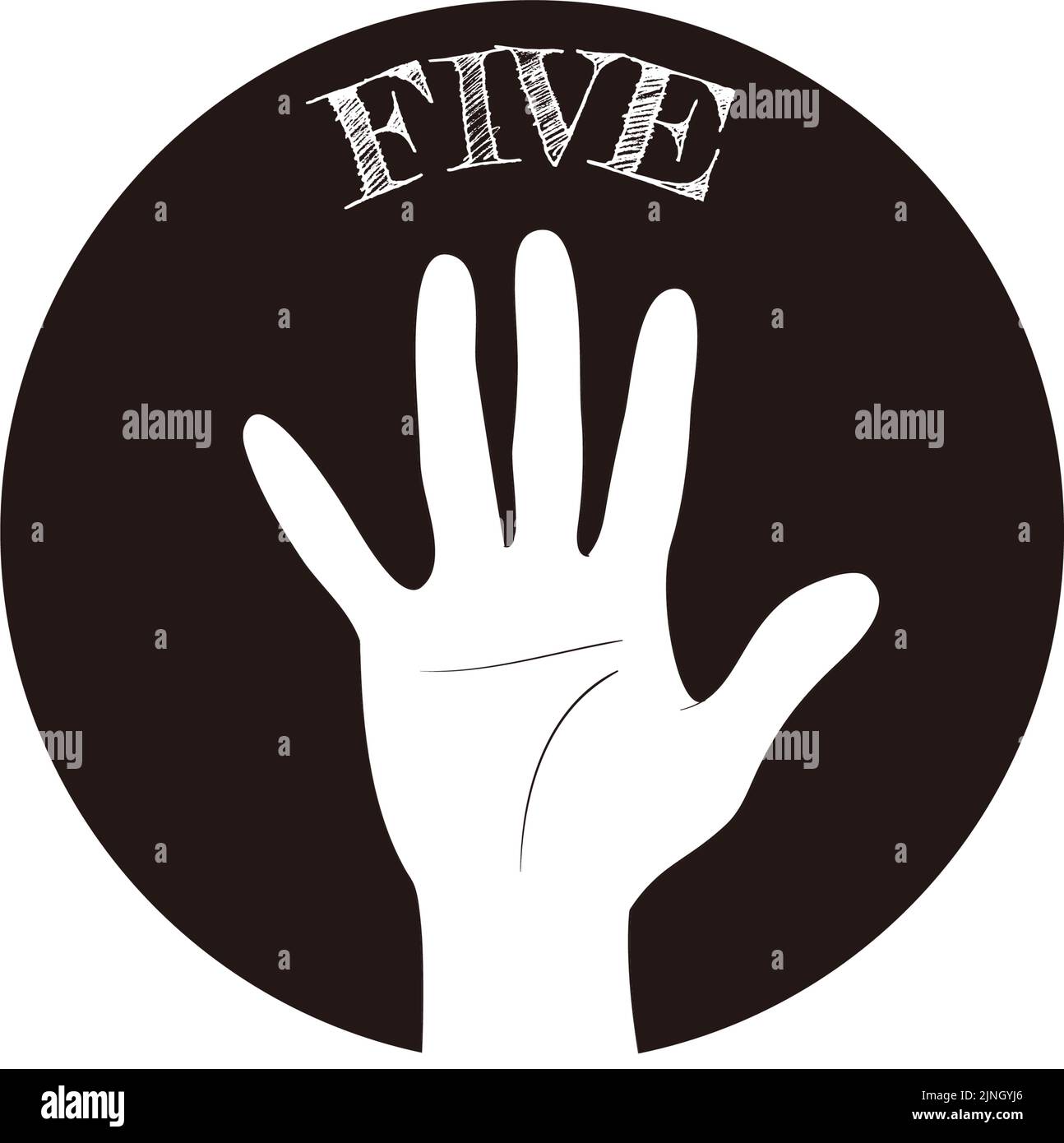 Hand sign icon, number 5, finger letters.Vector illustration Stock ...