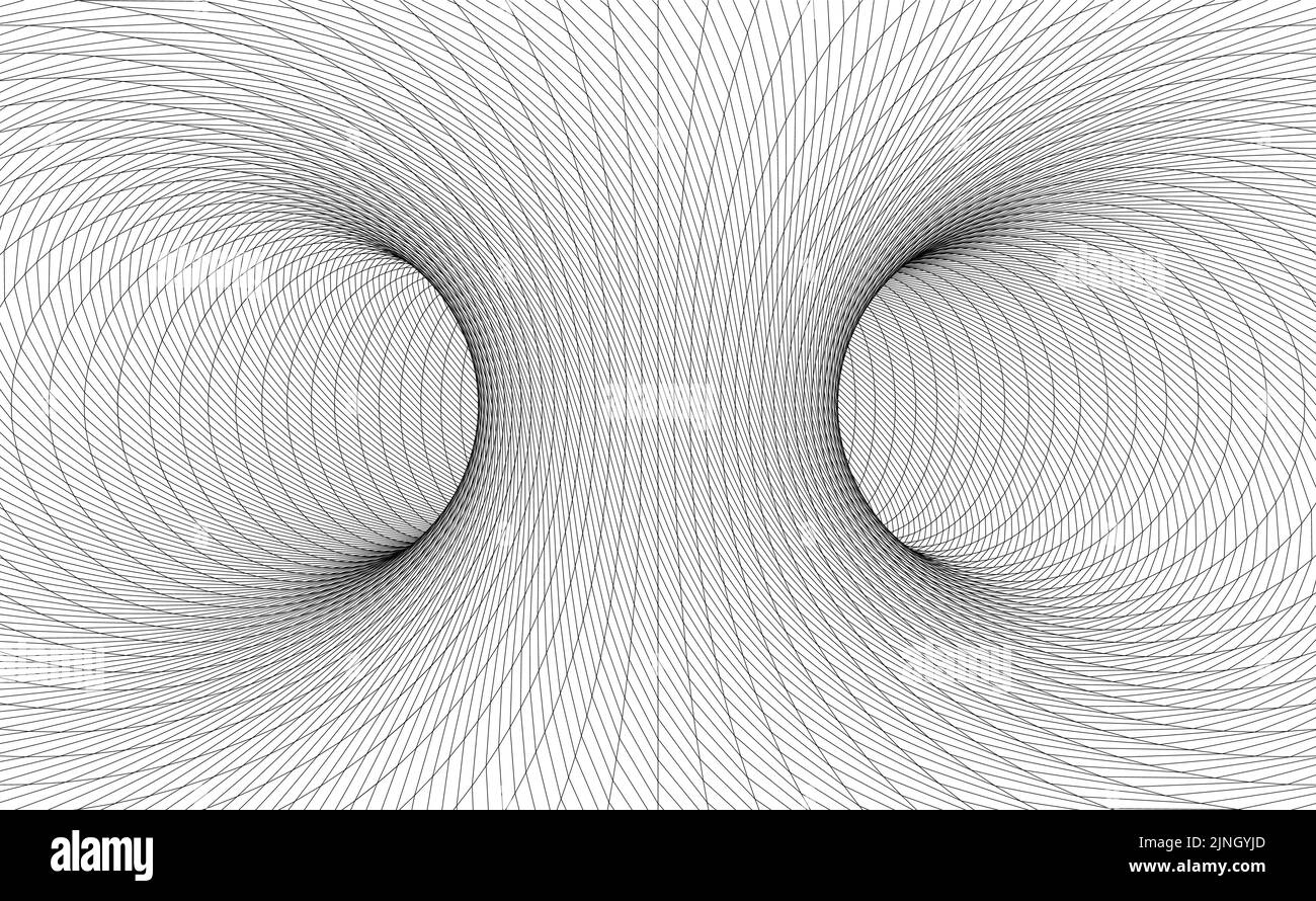 Vector illustration of a twitsted torus with wireframe. The structure ...