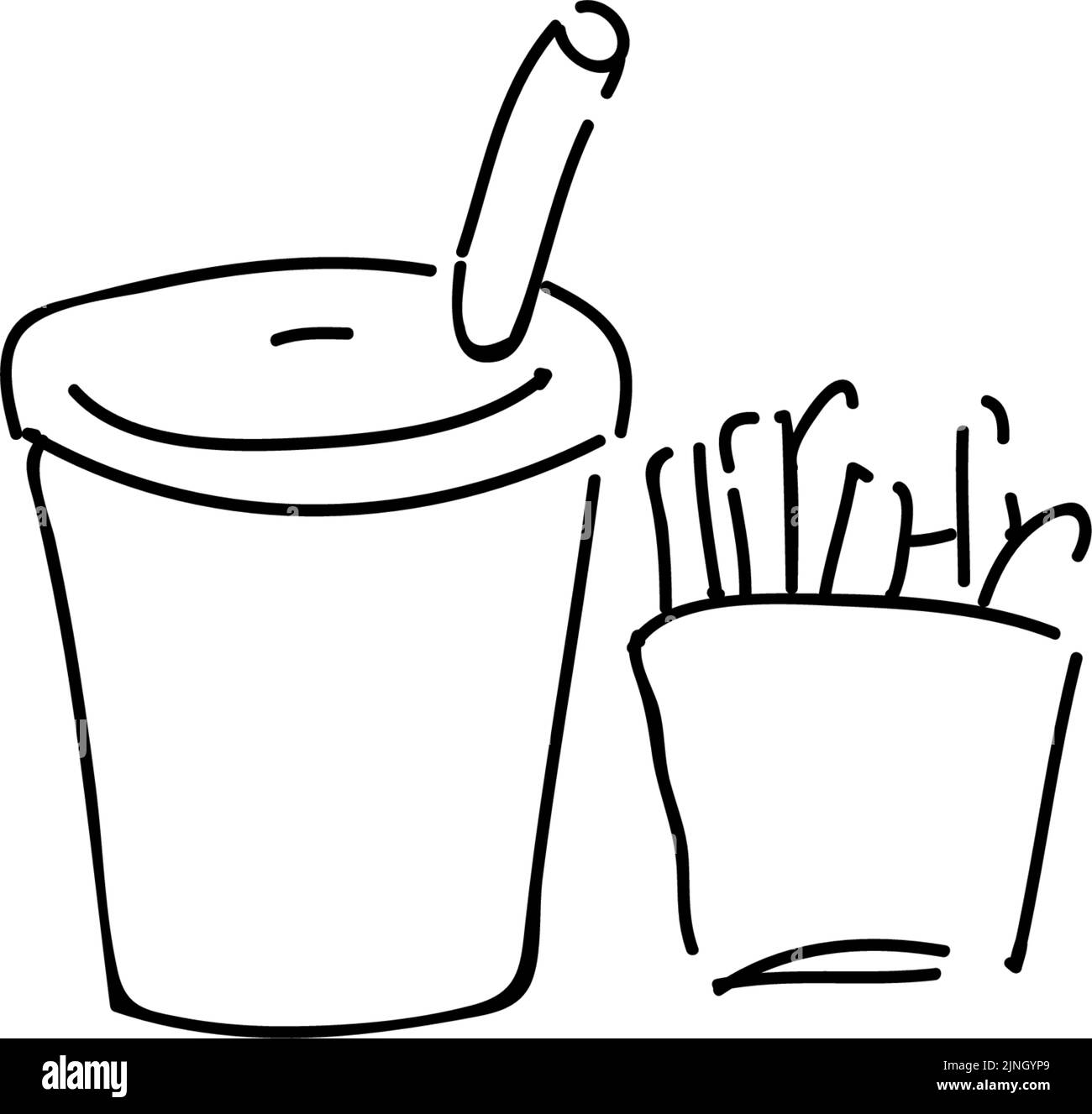 Analog handwriting style loose touch icon: fast food Stock Vector Image ...