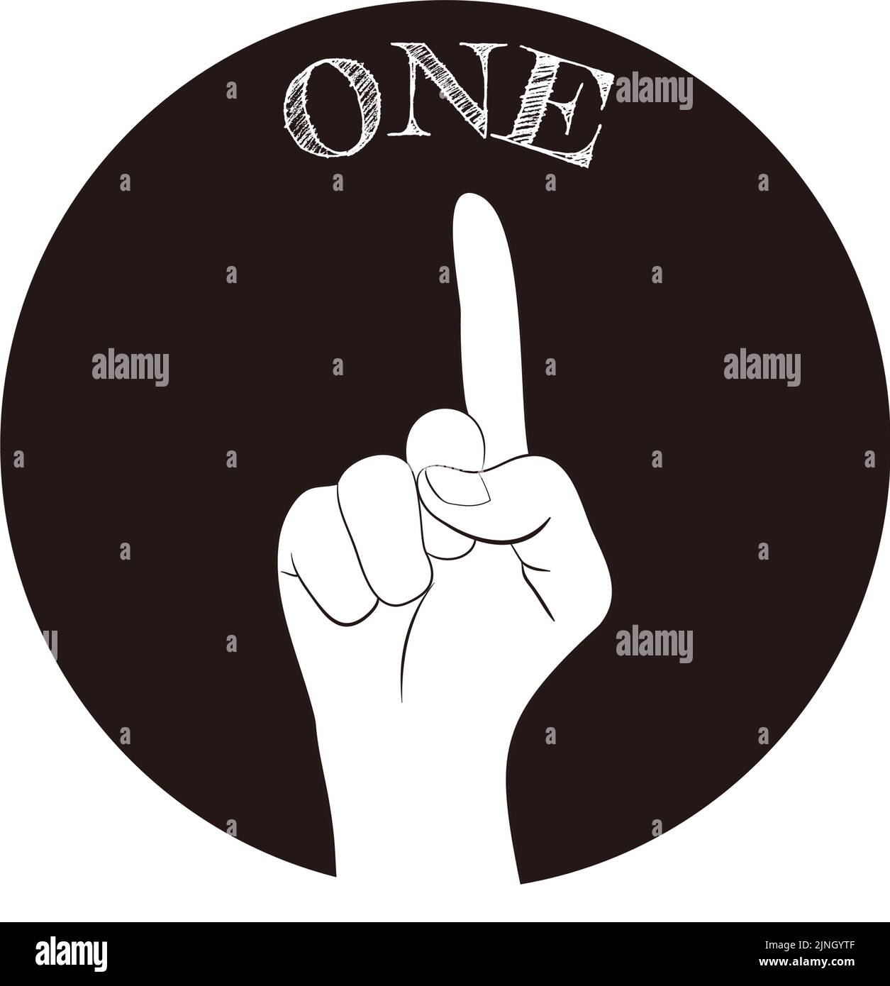 Hand sign icon, number 1, finger letters Vector illustration Stock ...