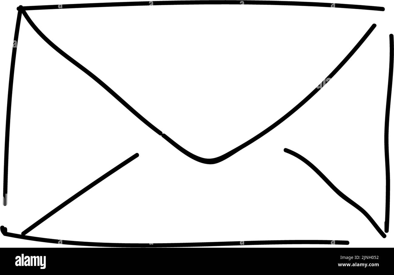 Analog handwriting style loose touch icon: mail Stock Vector Image ...