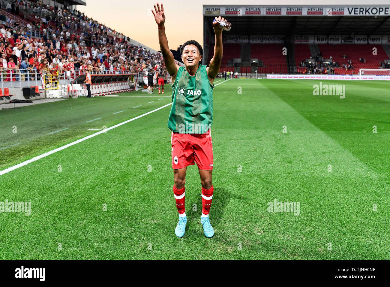 Antwerp's Anthony Valencia celebrates after winning a soccer match ...