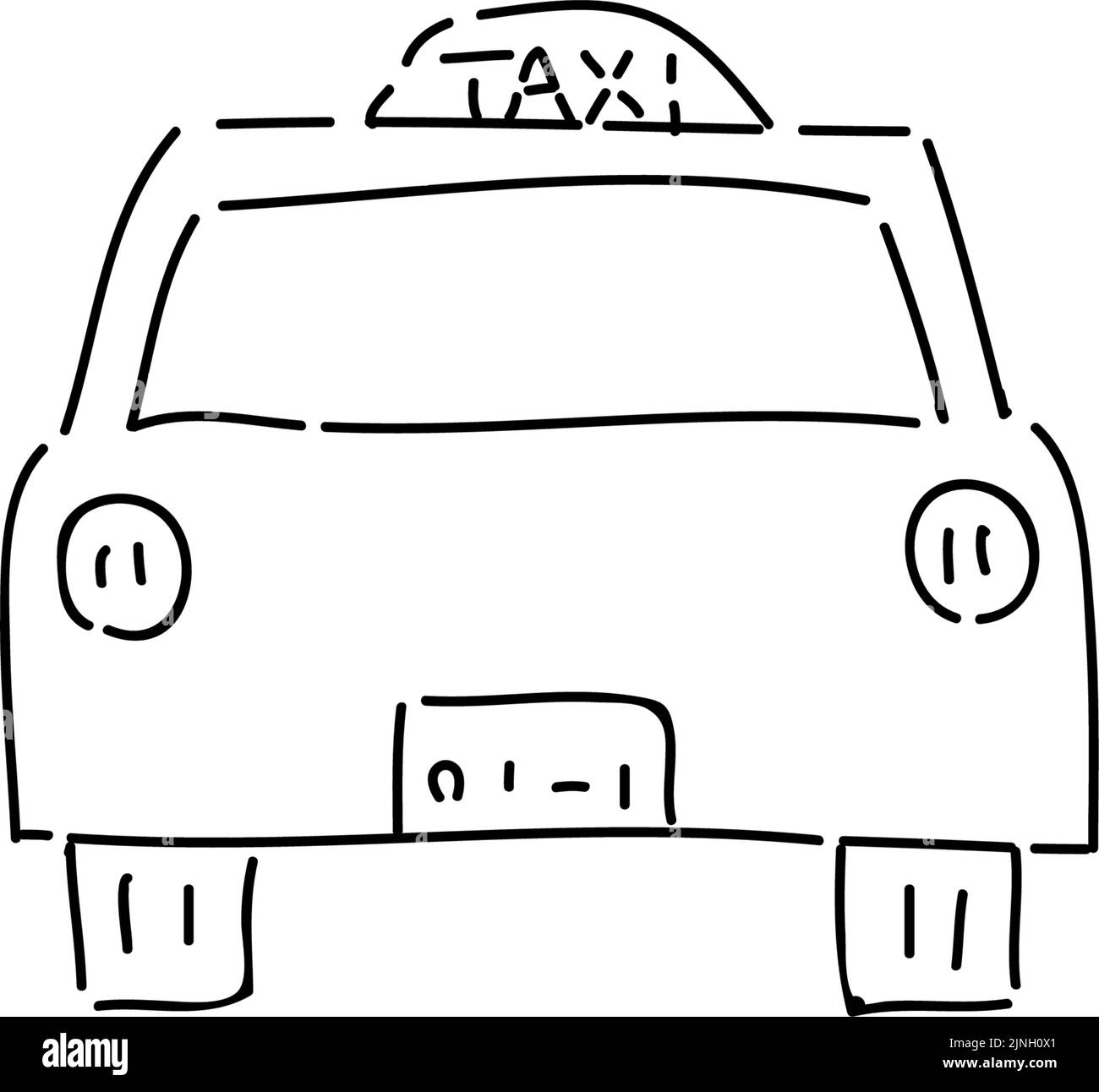 Analog handwriting style loose touch icon: taxi Stock Vector Image ...