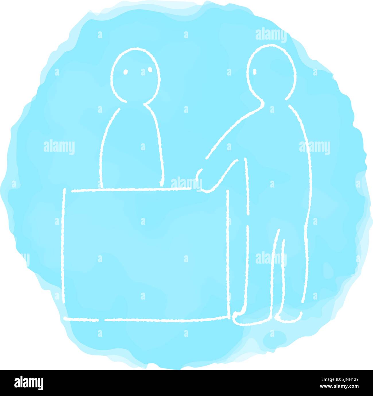 Handwritten simple icon illustration: Reception counter Stock Vector ...