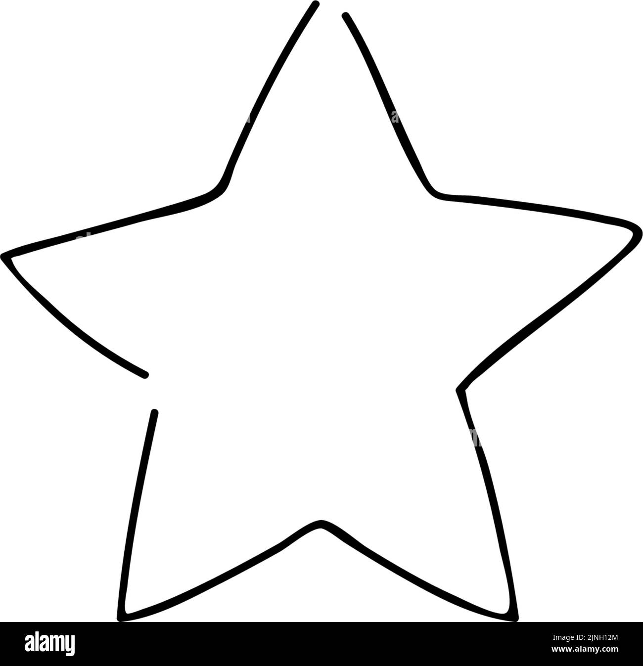 Analog handwriting style loose touch icon: Star Stock Vector Image ...