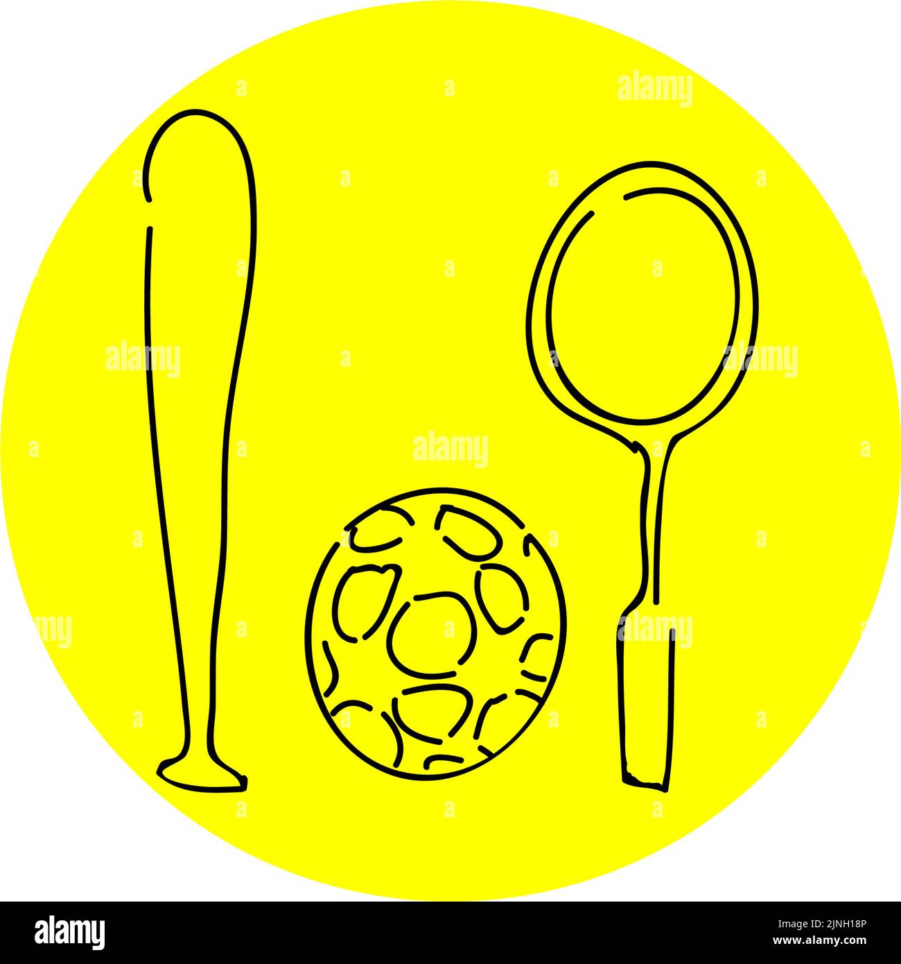 Handwritten simple icon illustration: Ball game Stock Vector Image ...