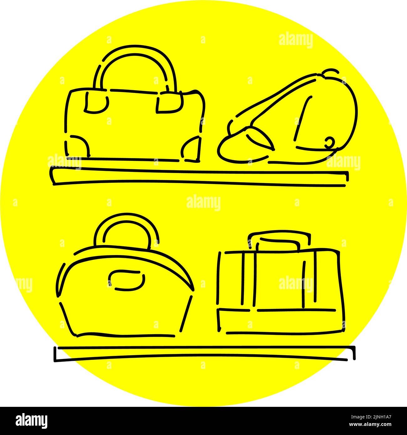 Handwritten simple icon illustration: baggage storage Stock Vector ...