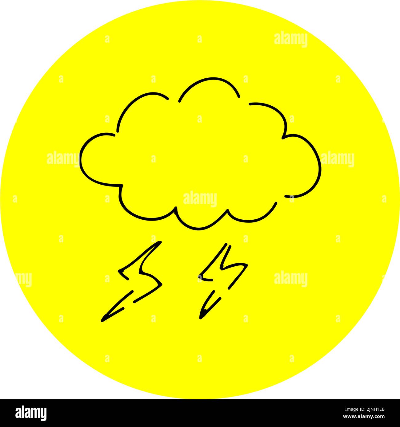 Handwritten simple icon illustration: thundercloud Stock Vector Image ...