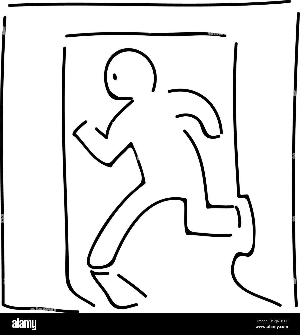 Analog handwriting style loose touch icon: Emergency exit Stock Vector ...