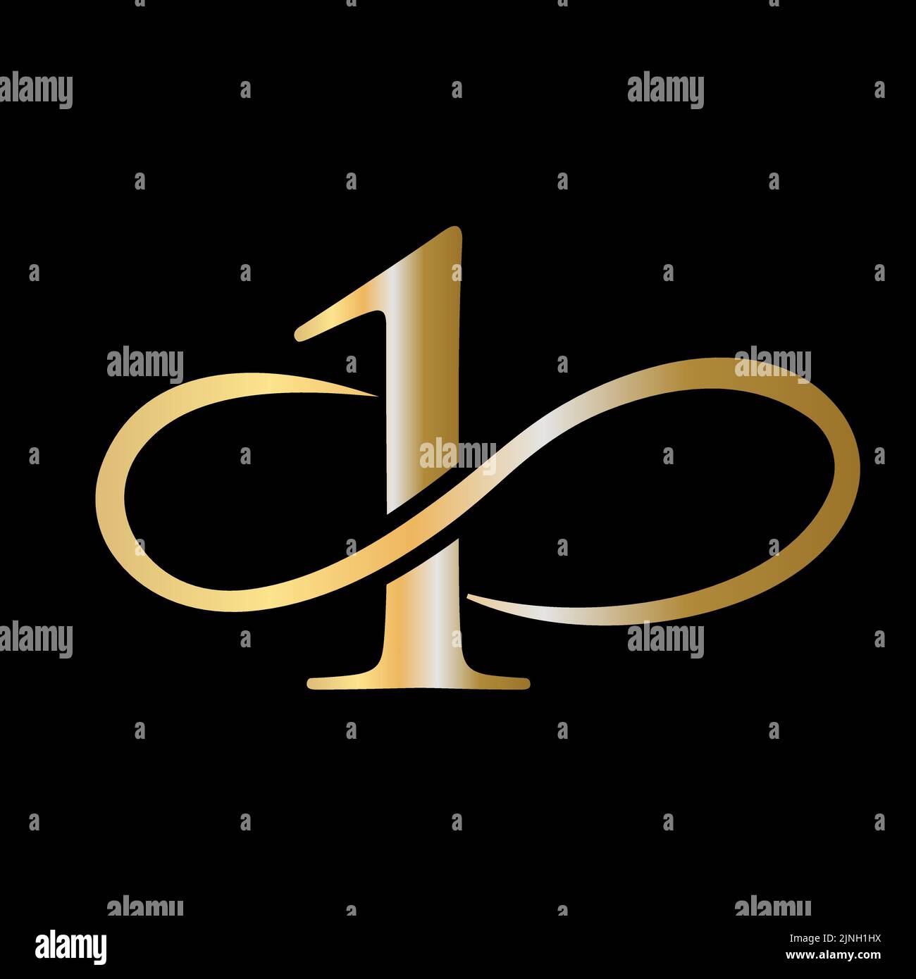 Creative Modern Luxury 1 Logo Vector Vector Template. Initial Monogram ...