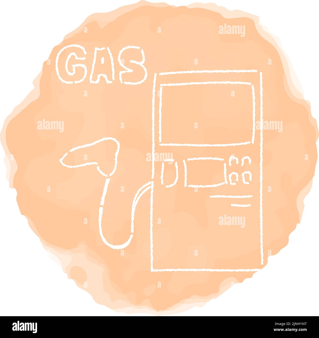 Handwritten simple icon illustration: Gas station Stock Vector Image ...