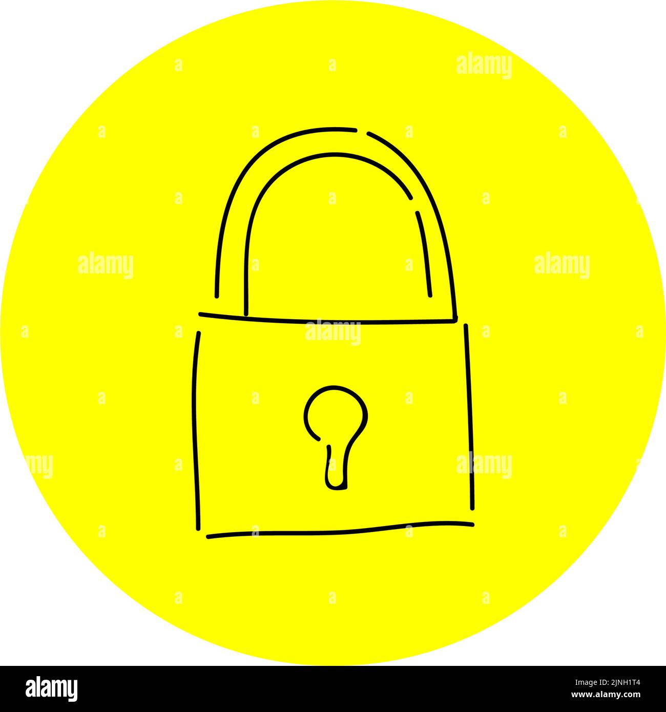 Handwritten simple icon illustration: padlock, lock Stock Vector Image ...