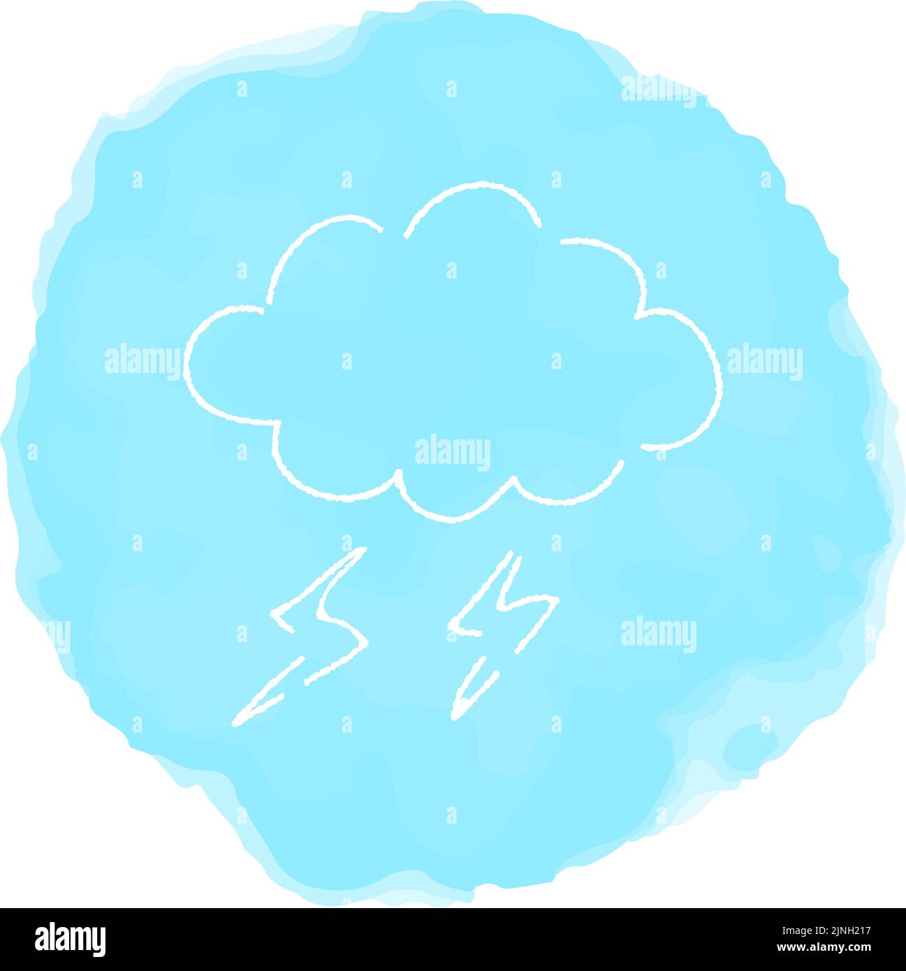 Handwritten simple icon illustration: Thundercloud and thunder Stock ...