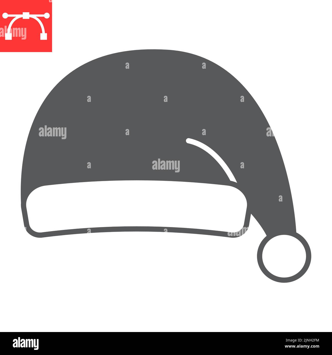 Santa hat glyph icon, Christmas and holiday, santa hat vector icon ...