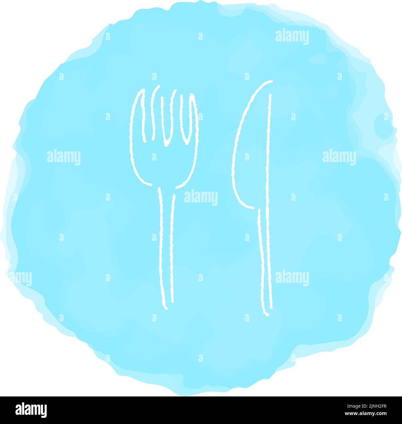 Handwritten simple icon illustration: fork and knife Stock Vector Image ...