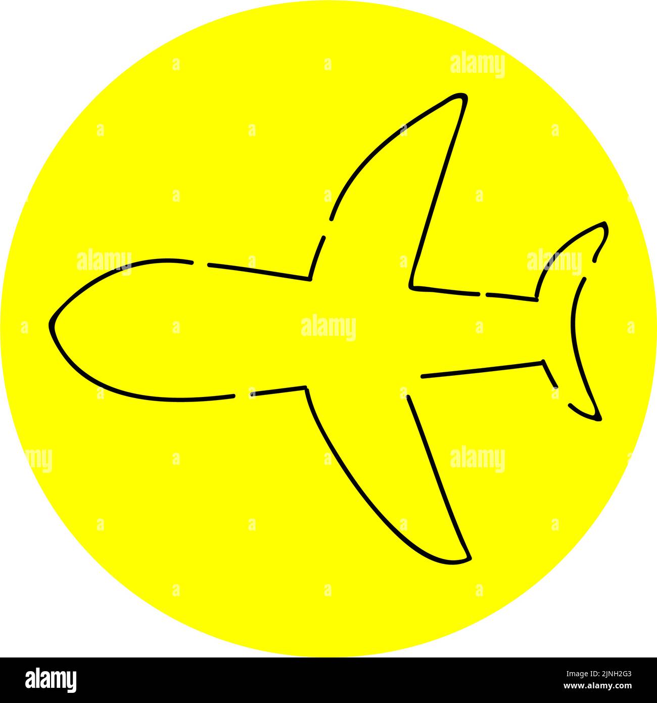 Handwritten simple icon illustration: Airplane Stock Vector Image & Art ...