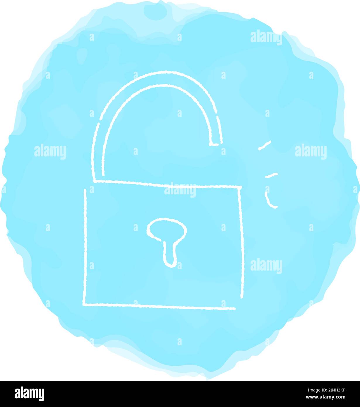 Handwritten simple icon illustration: padlock, unlock Stock Vector ...