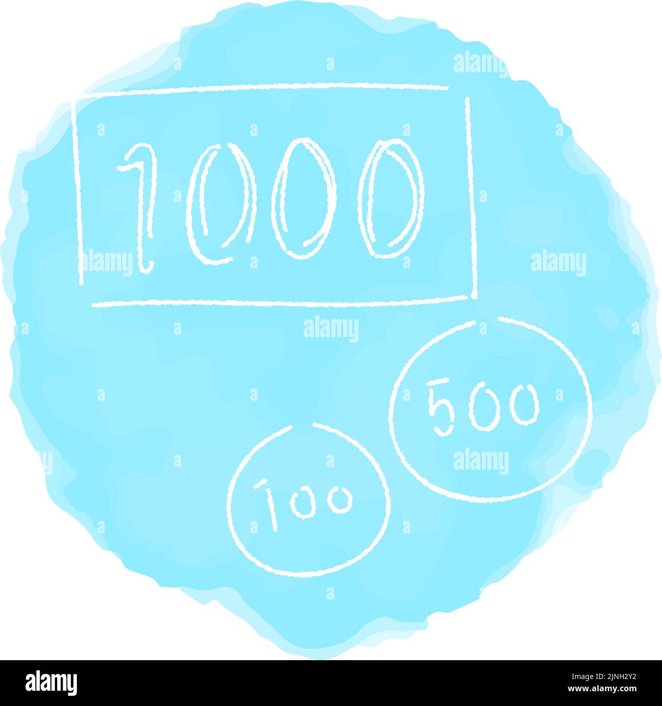 Handwritten simple icon illustration: banknotes and coins Stock Vector ...