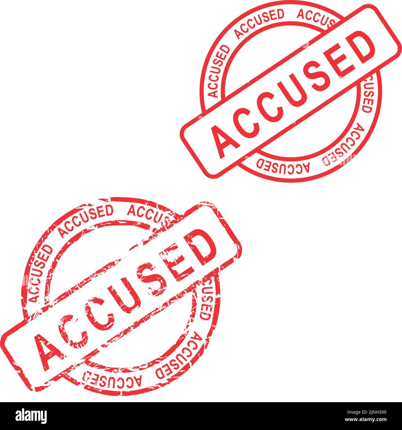 red stamp sticker with accused text set in vector format Stock Vector ...