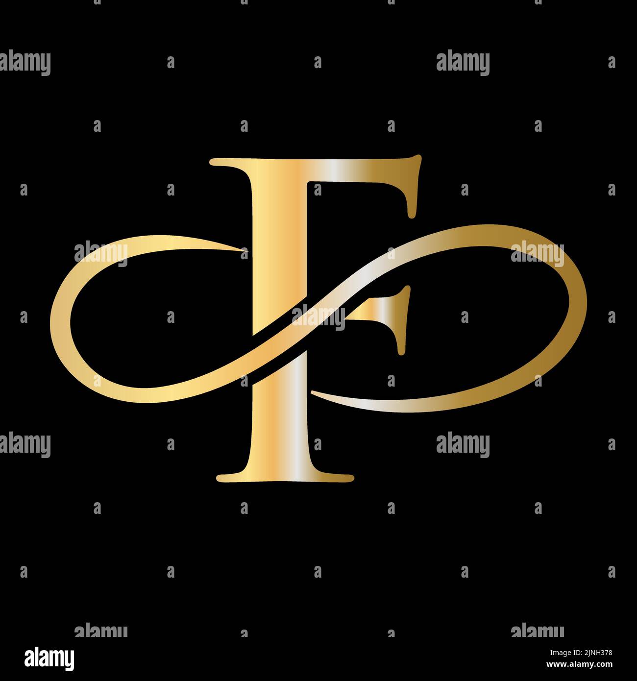 Creative Modern Luxury F Logo Vector Vector Template. Initial Monogram ...