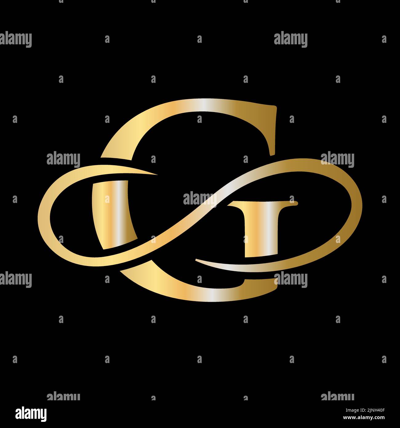 Initial letter G logo with swoosh, gold template. Modern G logotype for ...