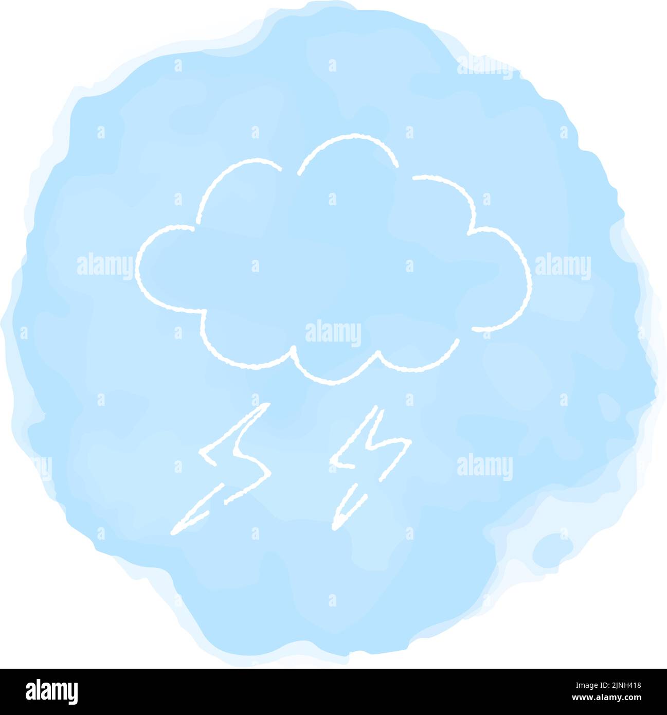 Handwritten simple icon illustration: Thundercloud and thunder Stock ...