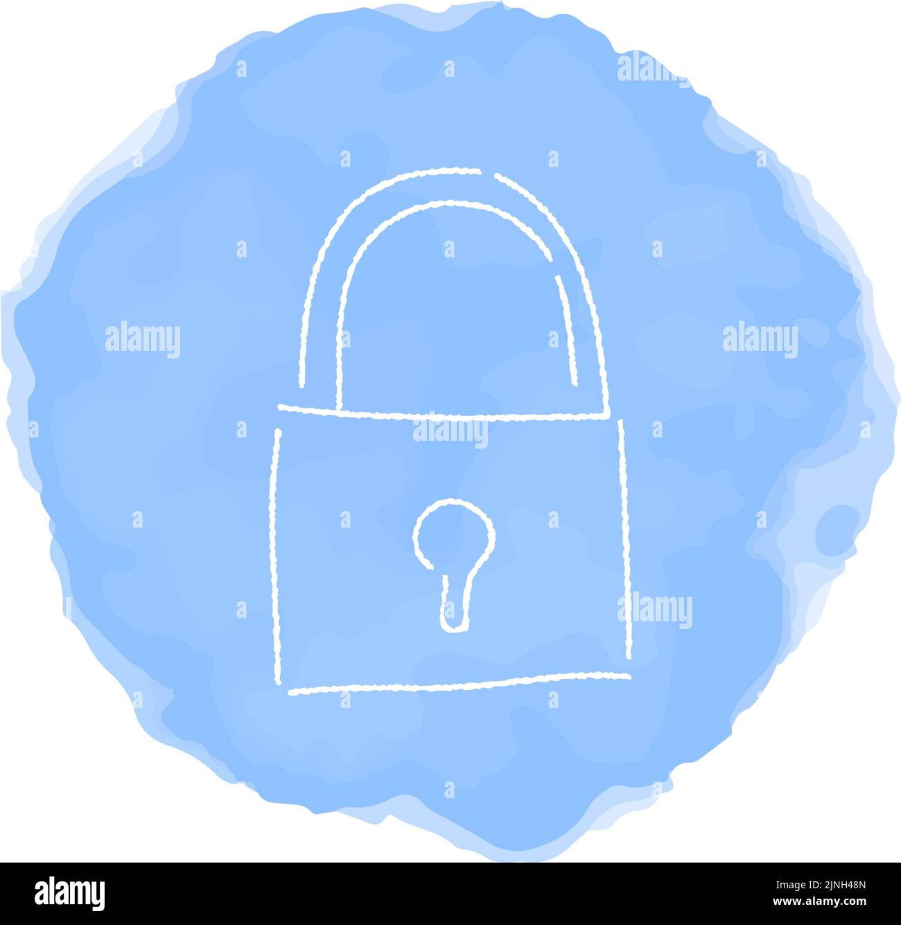 Handwritten simple icon illustration: padlock, lock Stock Vector Image ...