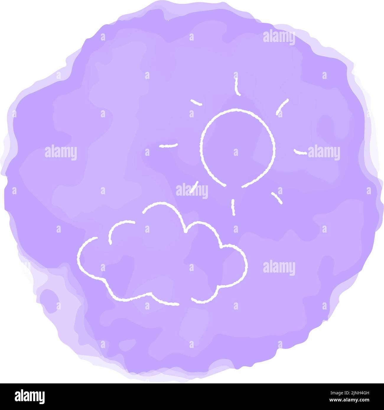 Handwritten simple icon illustration: Sunny and sometimes cloudy Stock ...