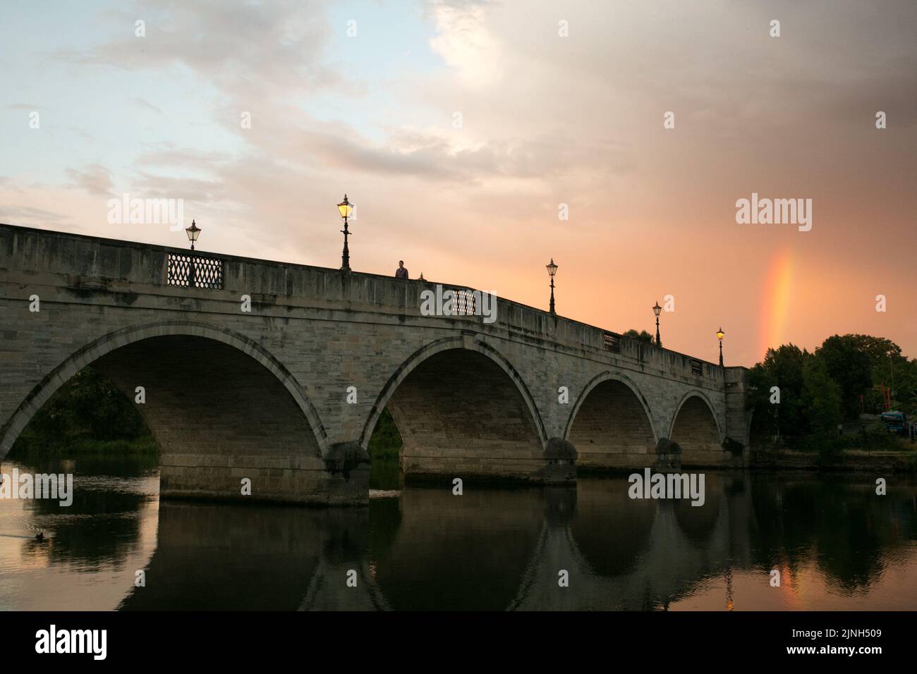 Moody Landscape Picture Of Chertsey Bridge Under Interesting Lighting Moody Landscape Picture Of Chertsey Bridge Under Interesting Lighting