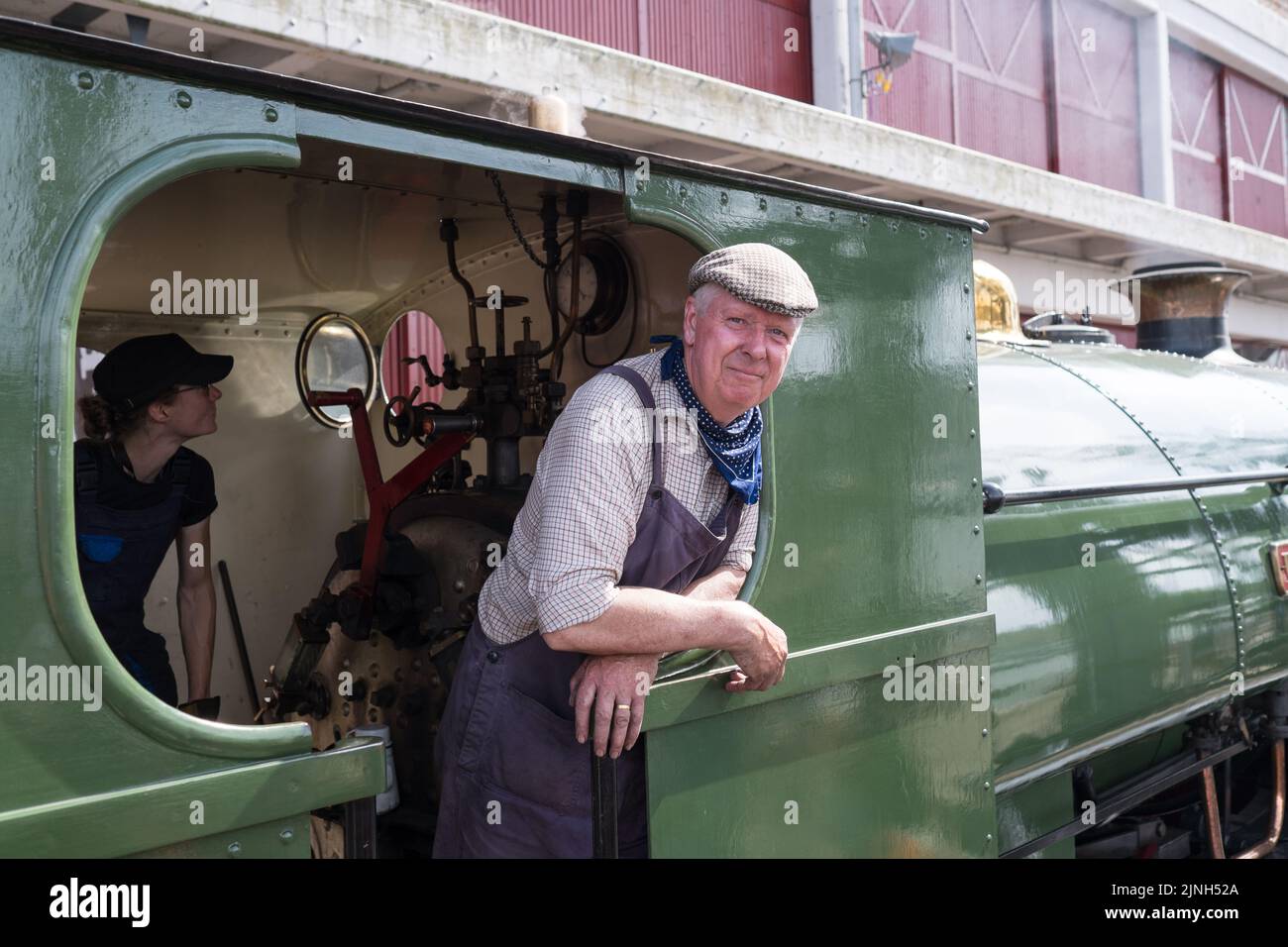 Proud railwayman & steam train at Bristol Harbour Festival 2022 Stock ...