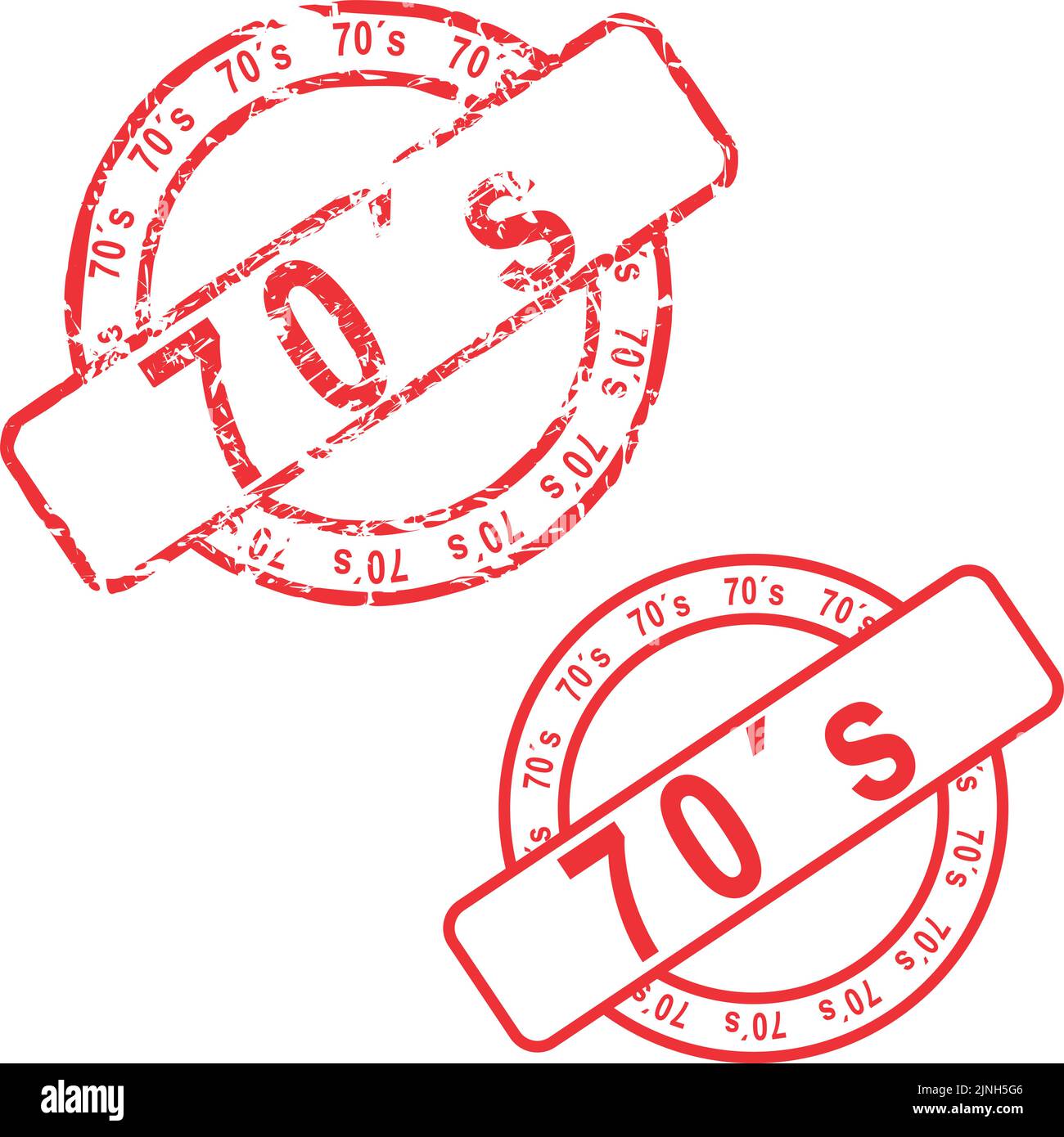 red stamp sticker with 70s text set in vector format Stock Vector Image ...