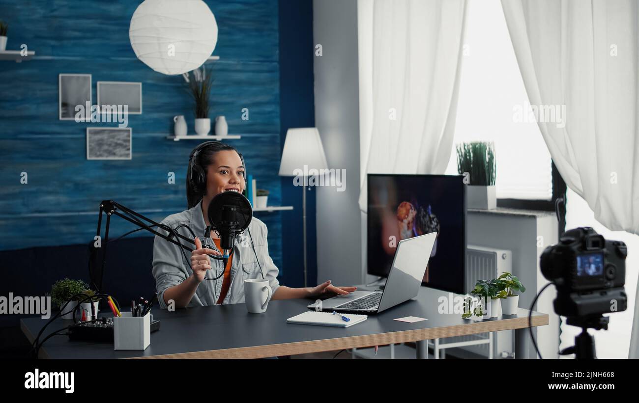 Famous influencer headphones checking hi-res stock photography and ...