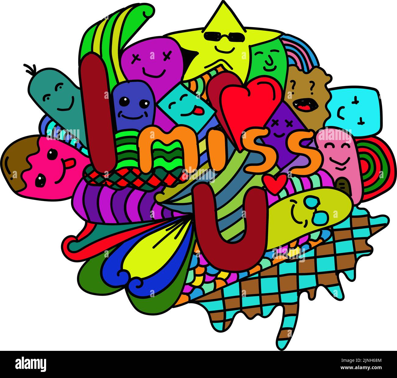 Hand Drawn Colorful Creative Art Doodle Design Concept Vector ...