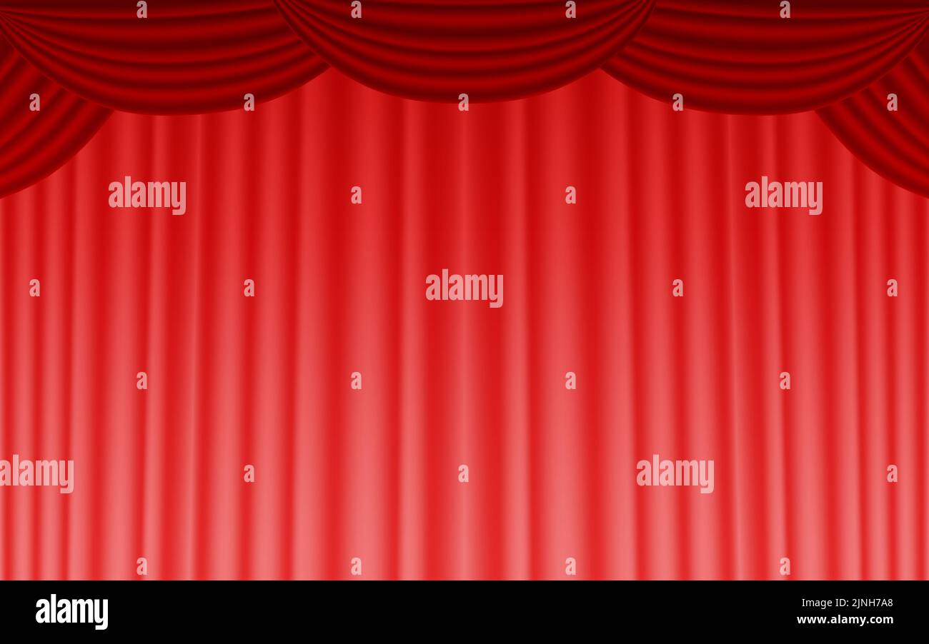 Bright red curtains on stage Stock Vector Images - Alamy