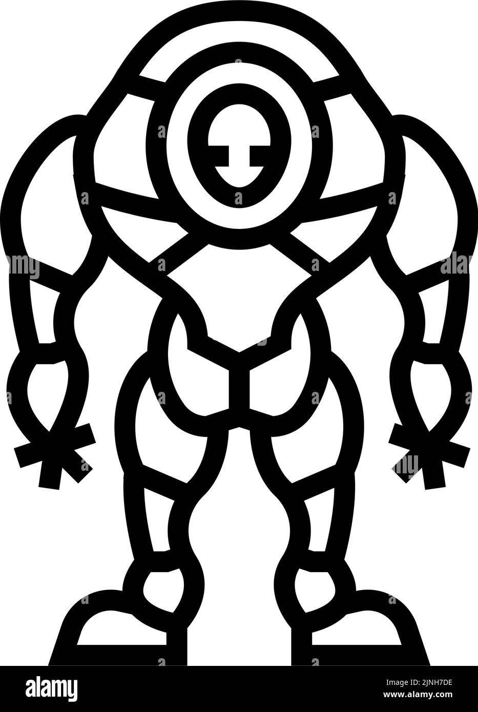 alien monster line icon vector illustration Stock Vector Image & Art ...