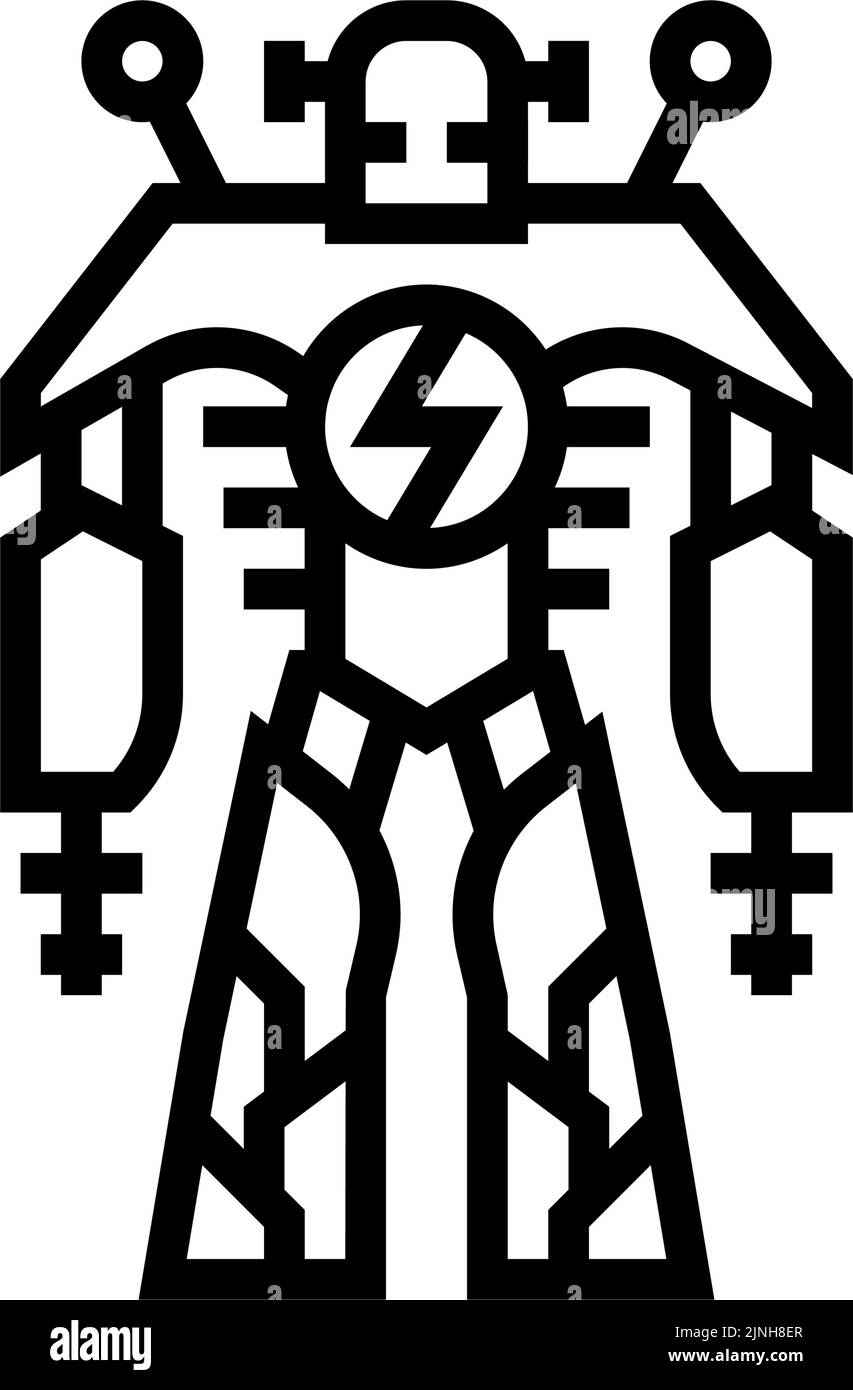 electric monster line icon vector illustration Stock Vector Image & Art ...