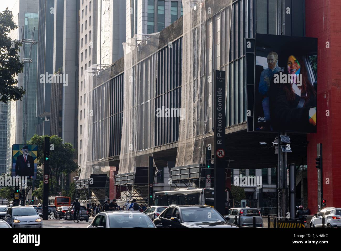 The historic MASP museum and the famous Paulista Avenue, Sao Paulo ...