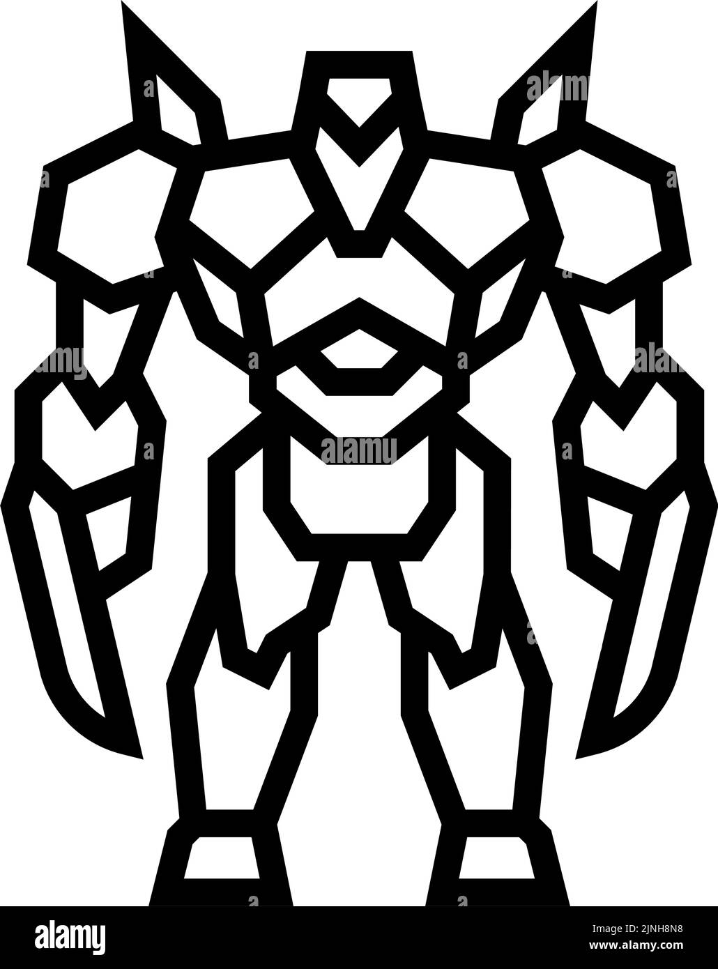 metal monster line icon vector illustration Stock Vector Image & Art ...