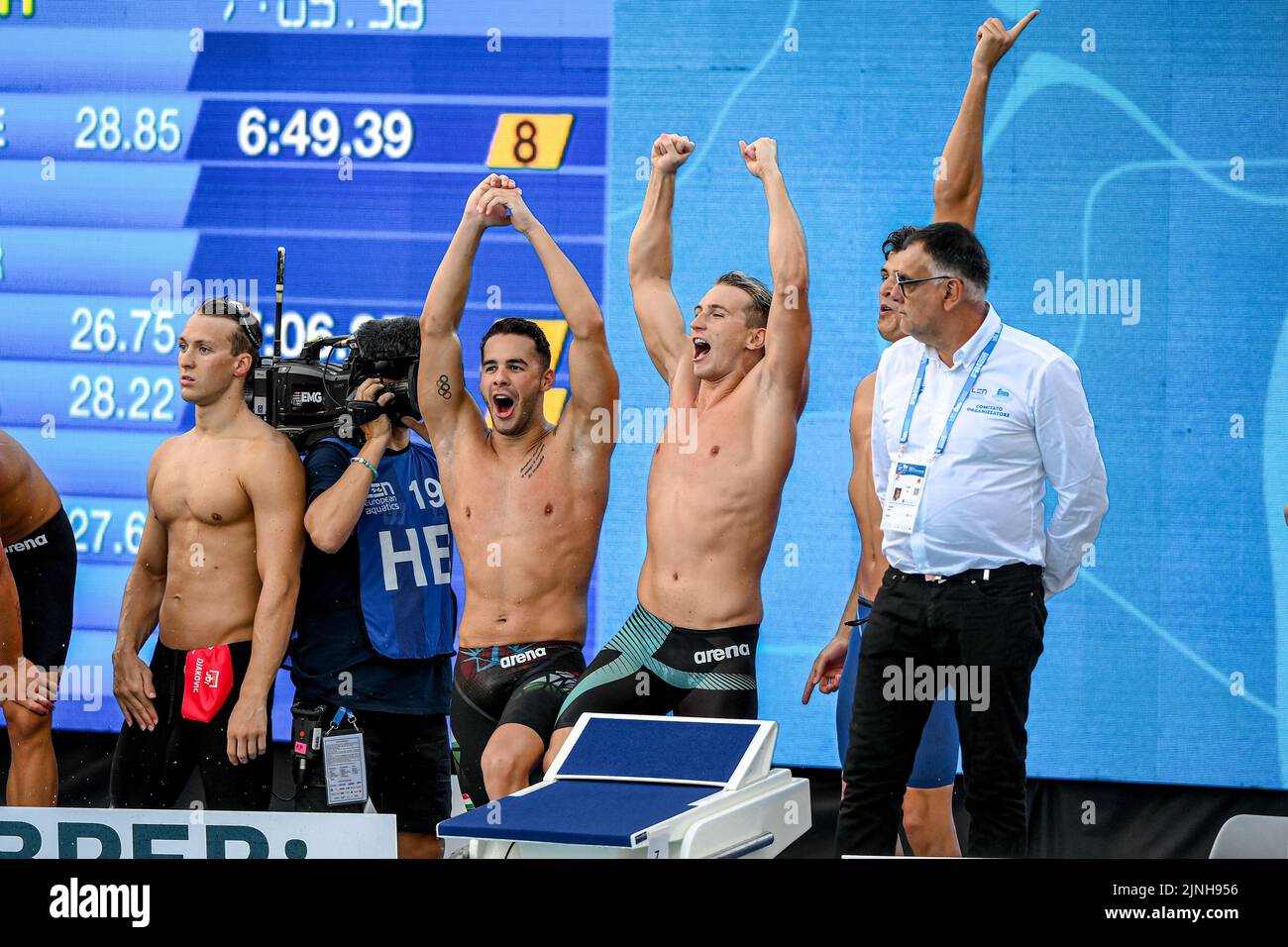 ROME, ITALY - AUGUST 11: Nandor Nemeth, Richard Marton, Balazs Hollo of ...