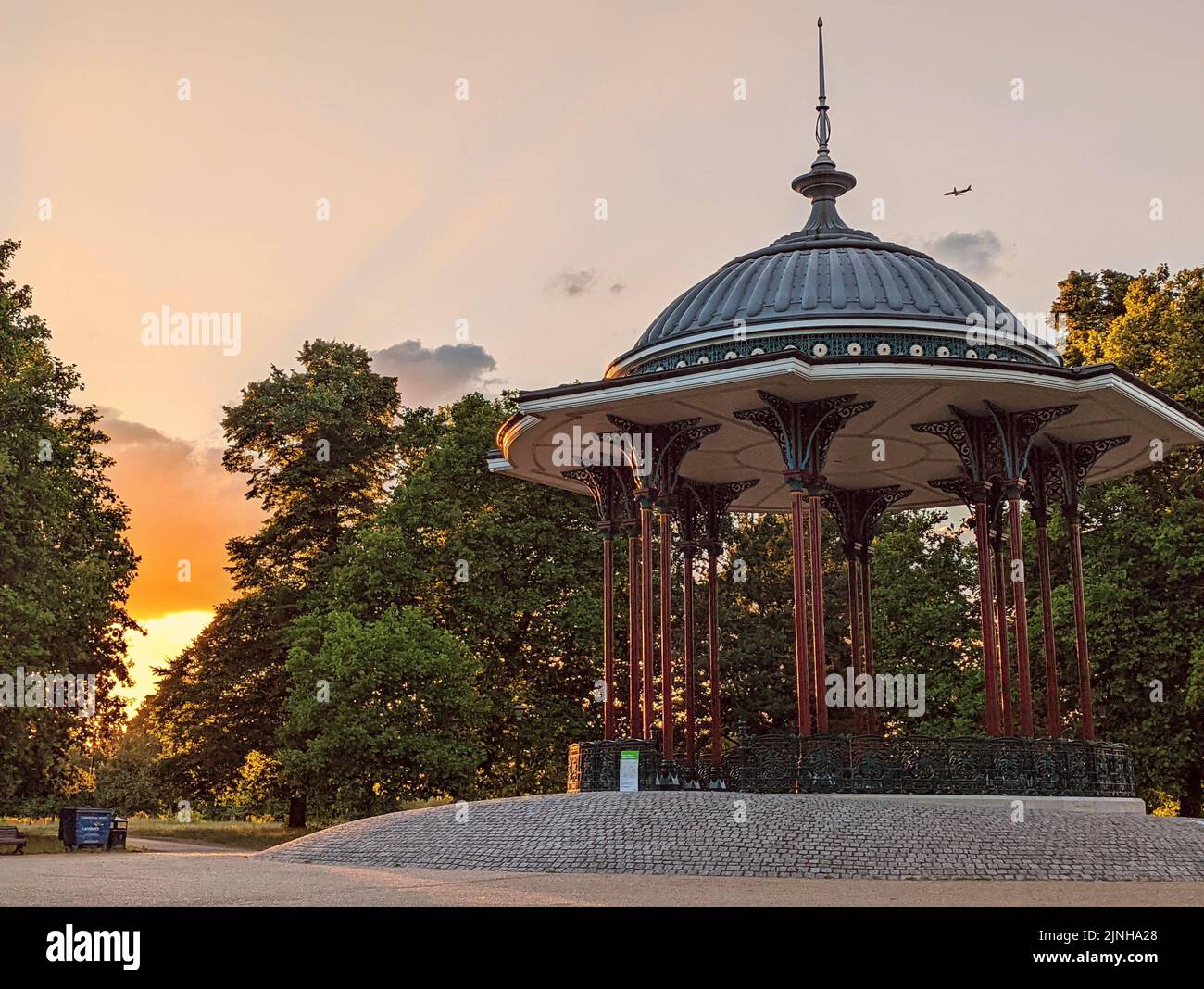 A beautiful view of dome of the Victorian Bandstand in Clapham Common ...