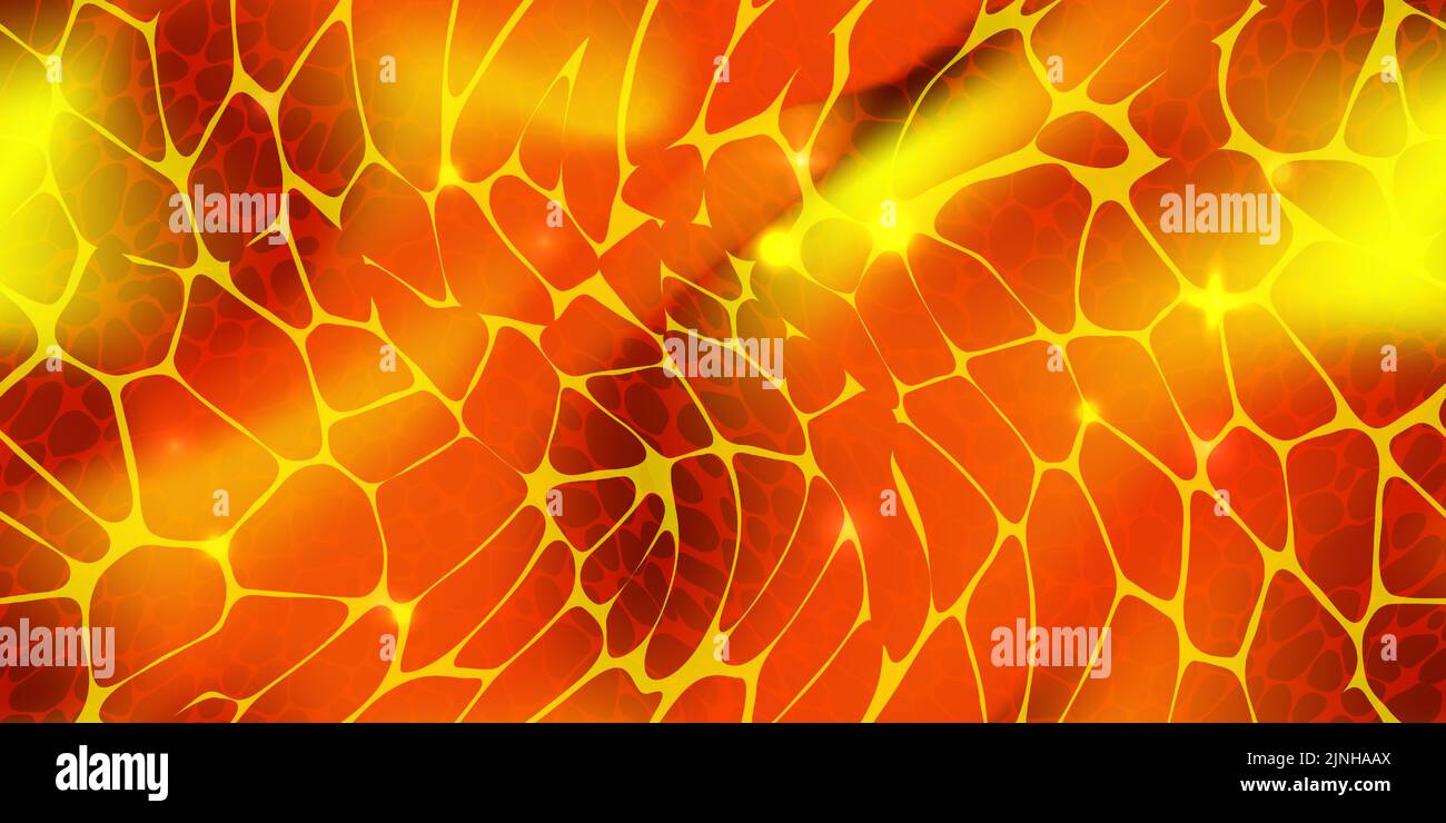 Seamless pattern of volcano lava river, solar prominences or glowing ...