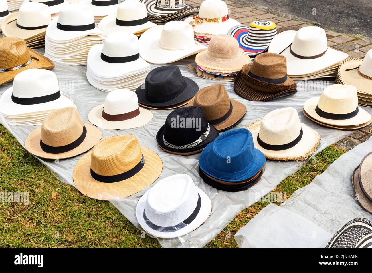 Display store of typical traditional Colombian hats Stock Photo - Alamy