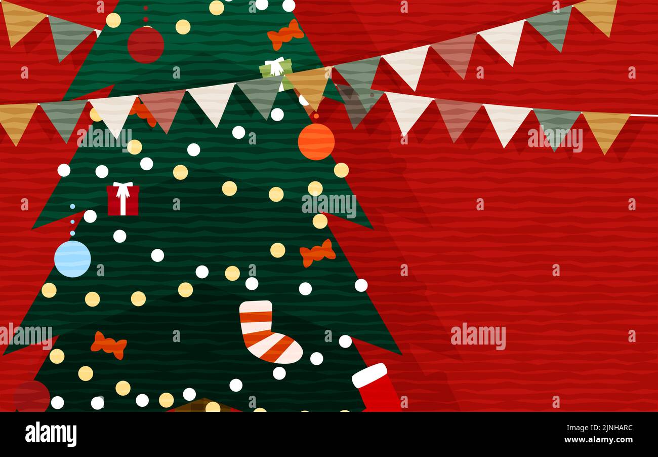 Christmas holiday decorations tree garlands Stock Vector Images - Alamy