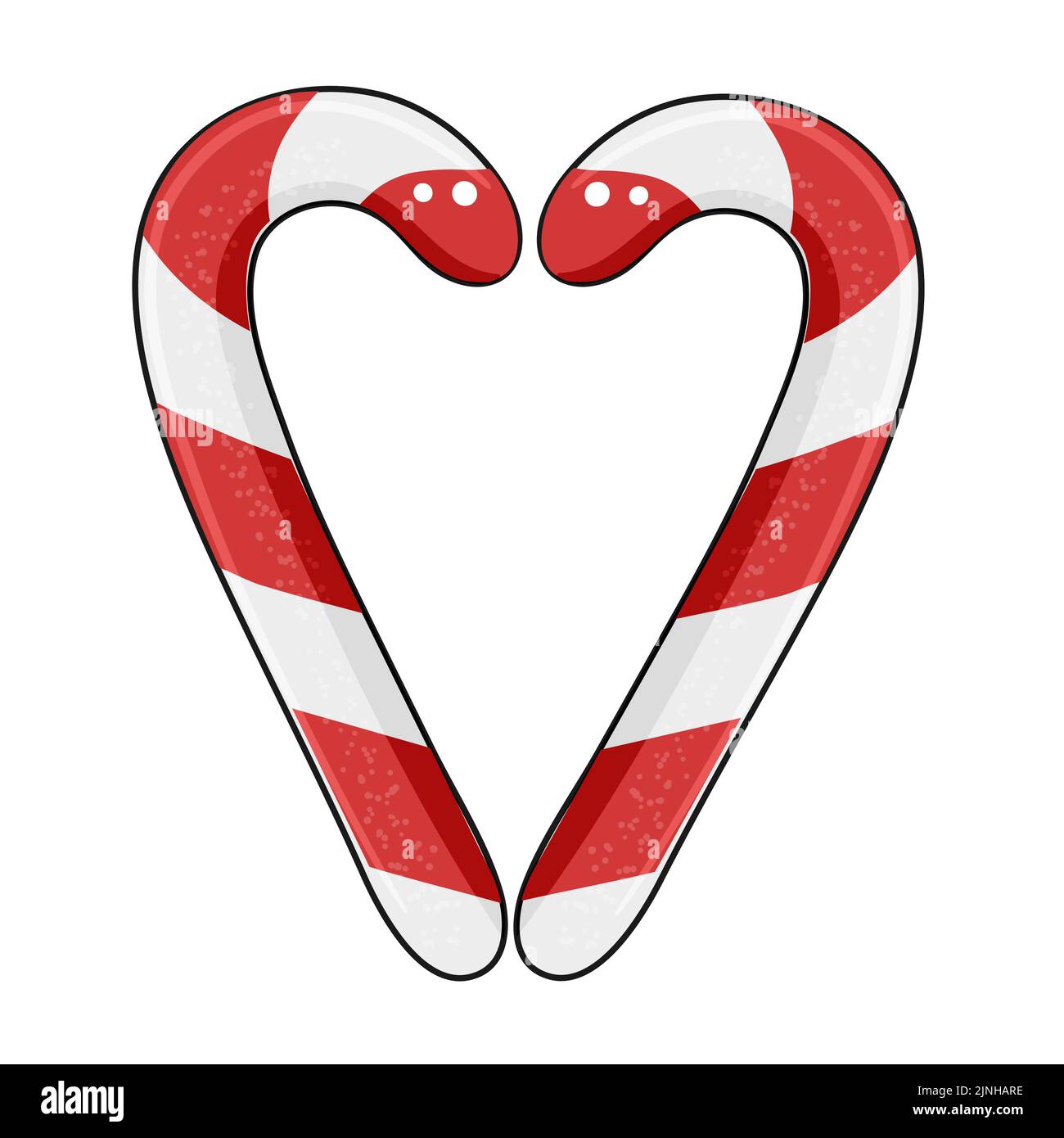 Christmas candy cane in the shape of a heart Stock Vector Image & Art ...